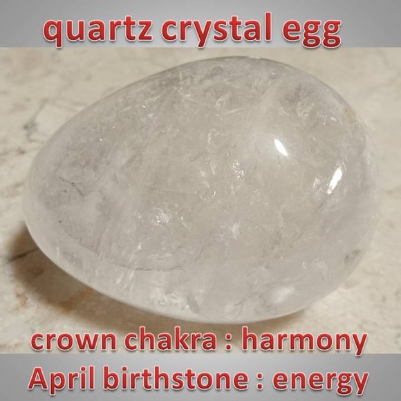 Accents | Crystal Egg Clear Quartz Chakra April Birthstone Energy 1 ...